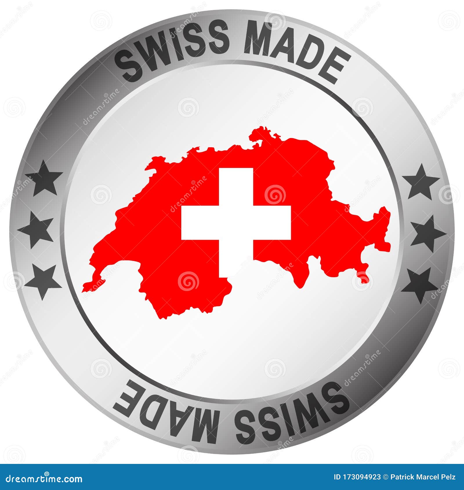 Button Swiss Made stock vector. Illustration of vector - 173094923
