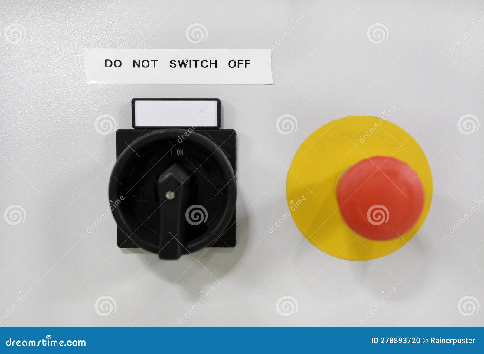 Button and a Switch Next To a Sign Reading "DO NOT SWITCH OFF" Stock ...