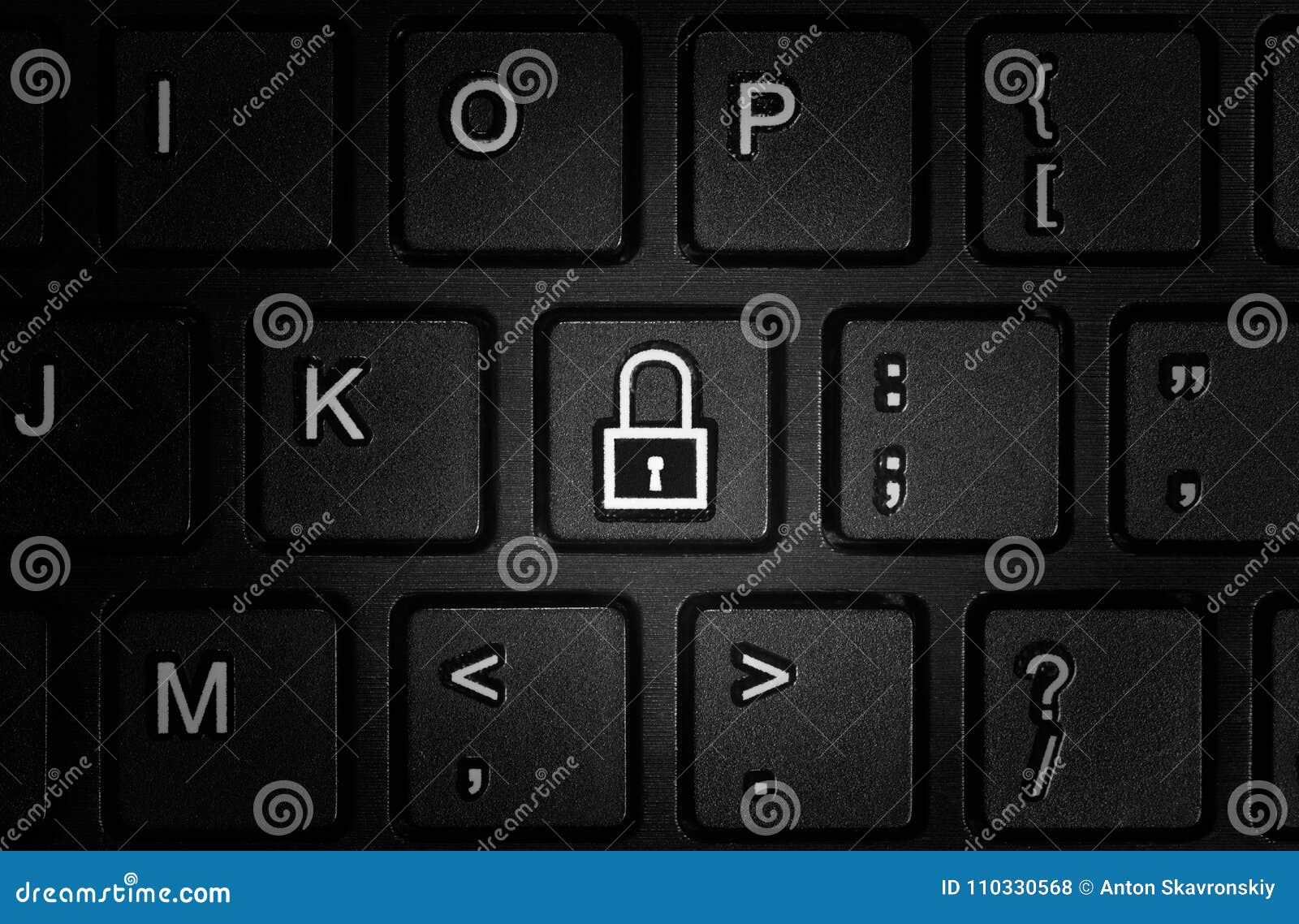 Button with the Symbol of the Closed Lock on the Keyboard Stock Photo ...
