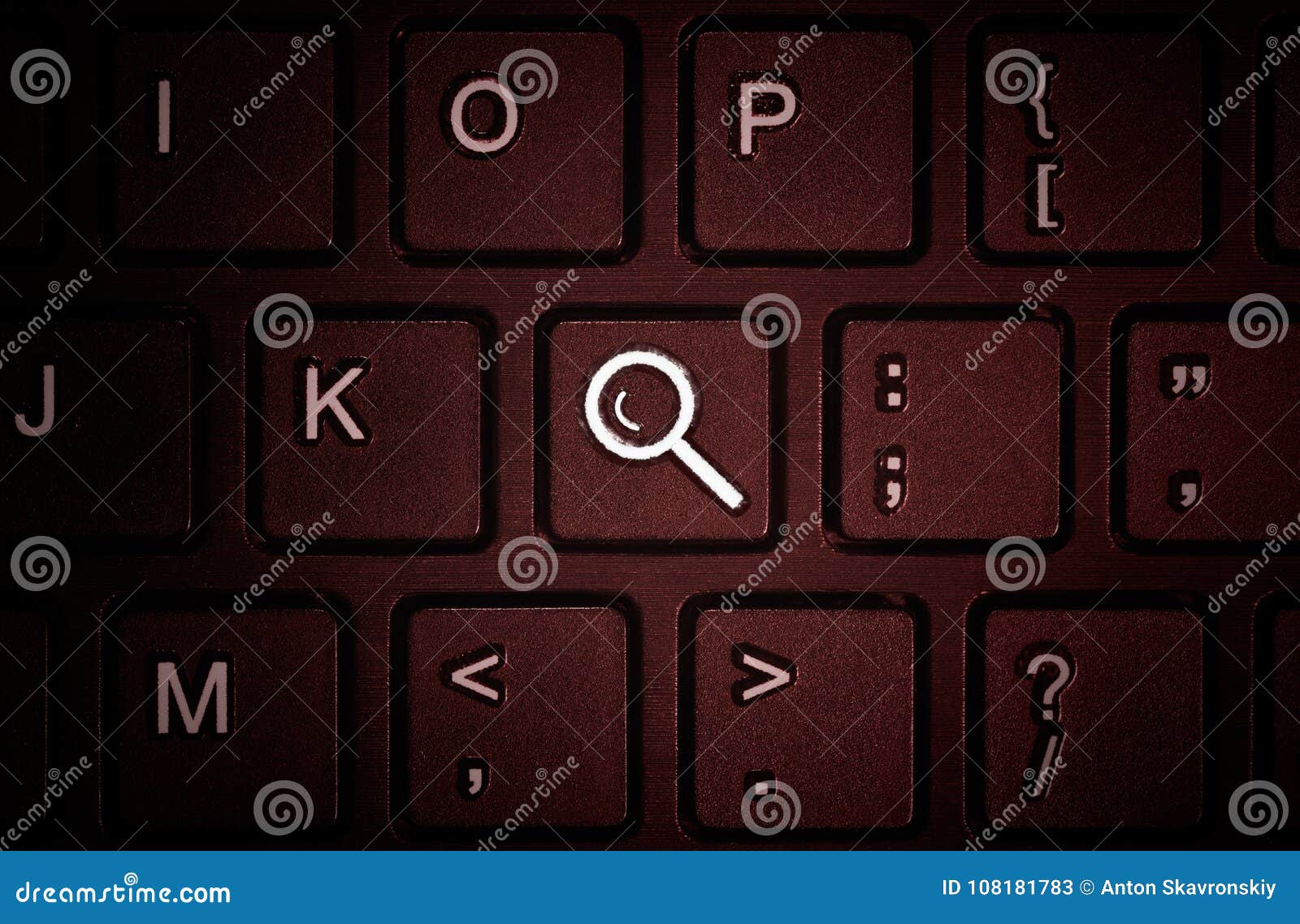 Button with the Symbol of the Magnifying Glass on the Keyboard Stock ...