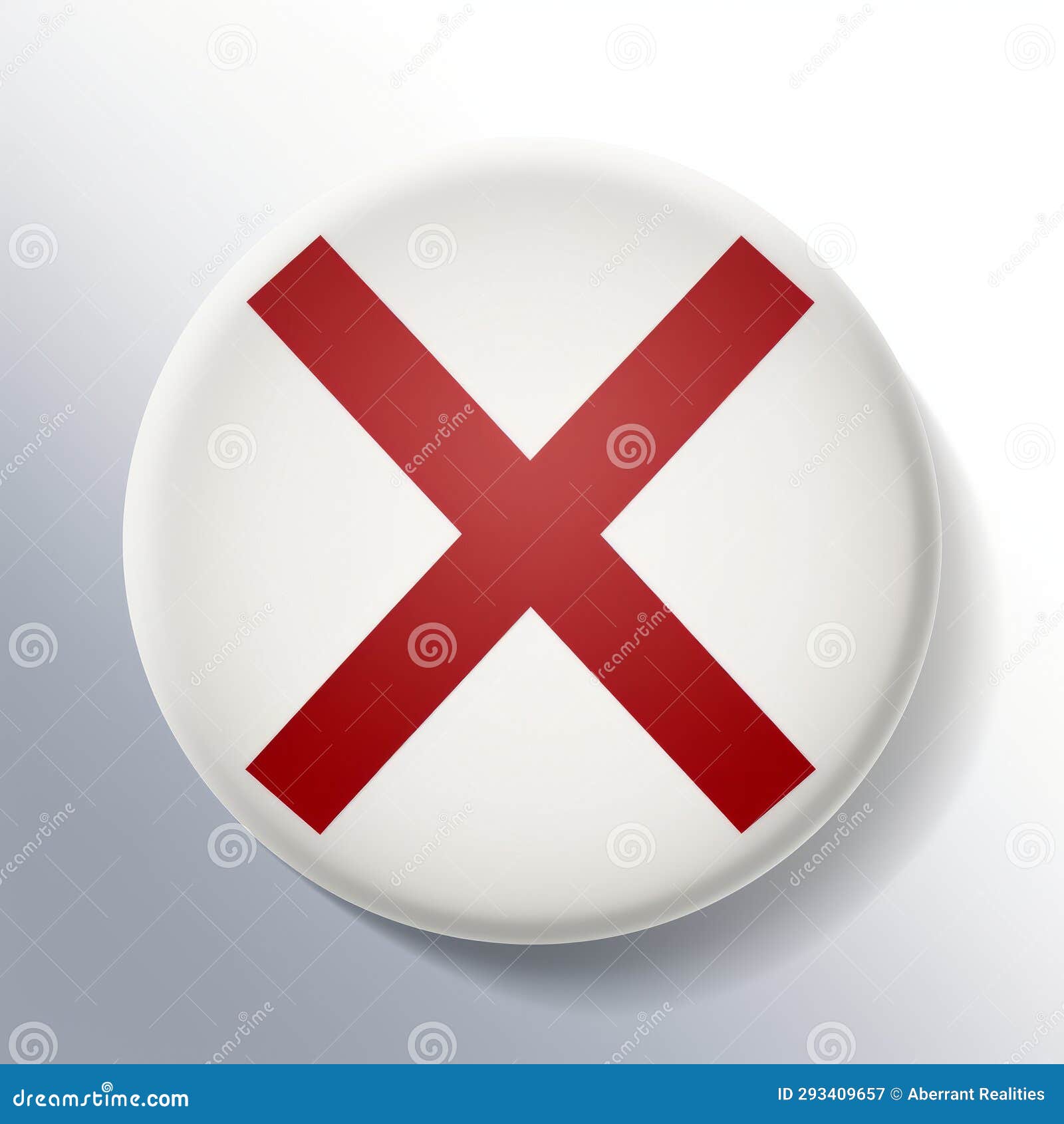 A Button with the Symbol of an X on it Stock Illustration ...