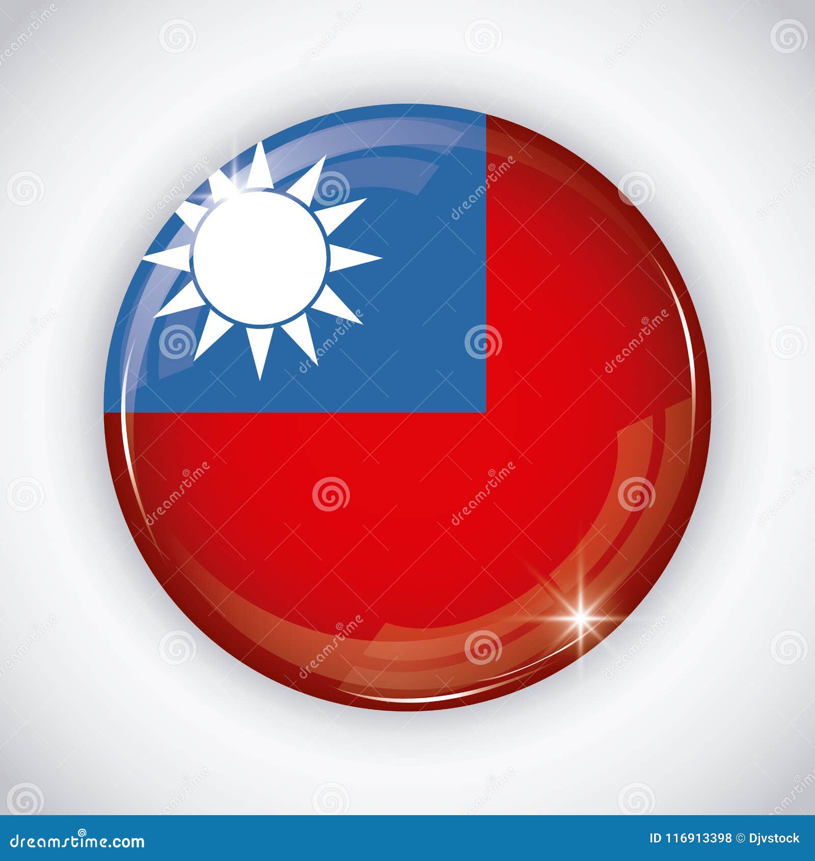 Taiwan flag design stock vector. Illustration of ensign - 116913398