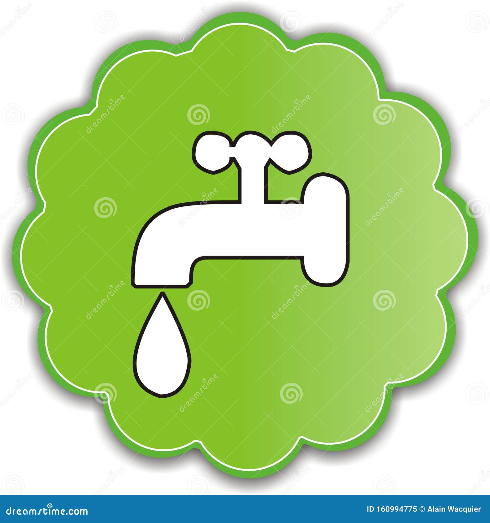 Button with a tap on it stock illustration. Illustration of white ...