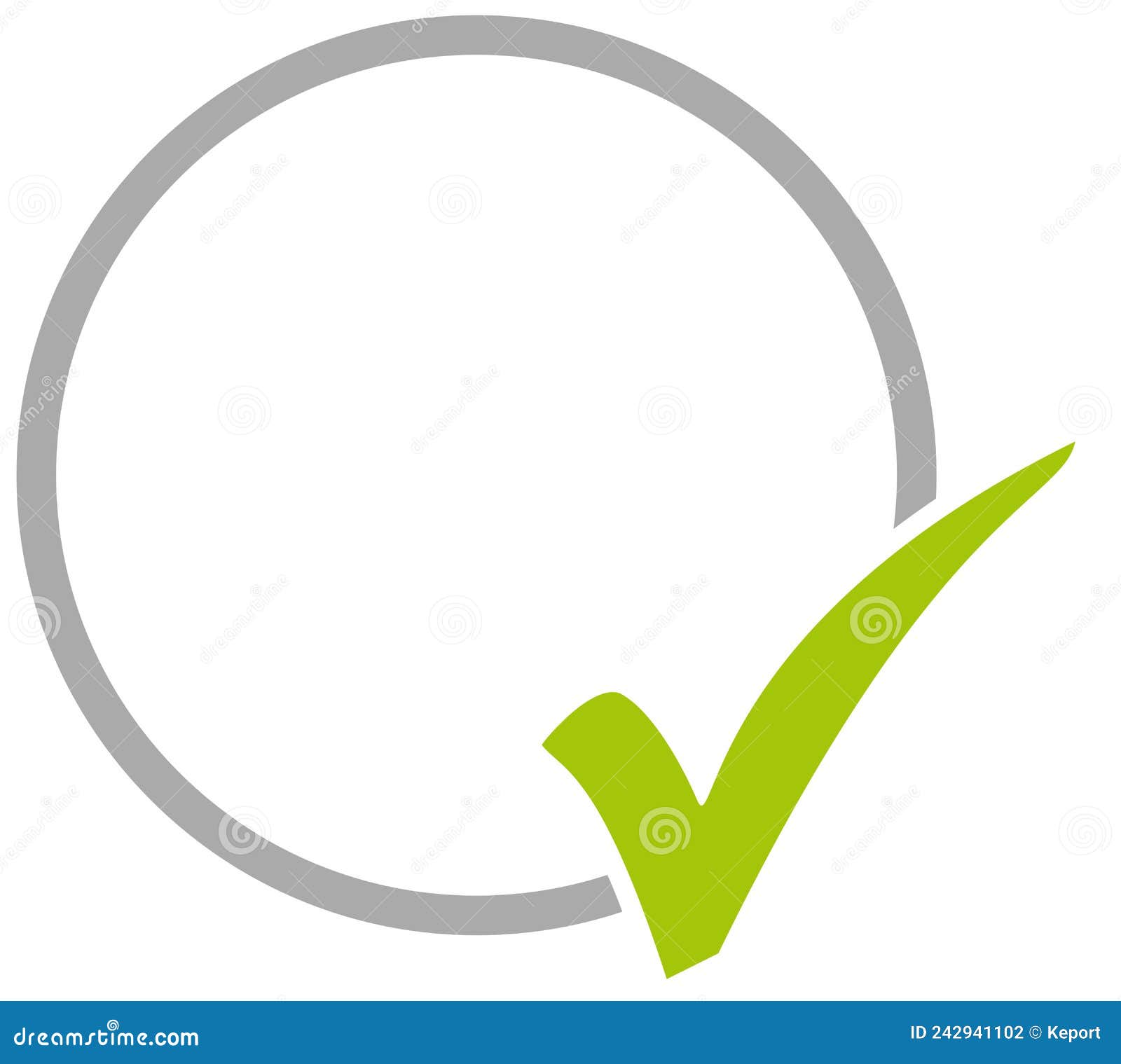 Button Template: Empty Grey Circle with Green Check Mark Stock ...