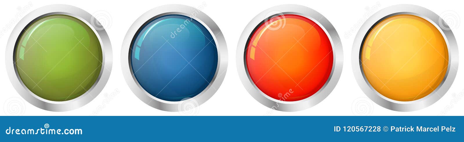 Button Template Four Colors Stock Vector - Illustration of magnet ...