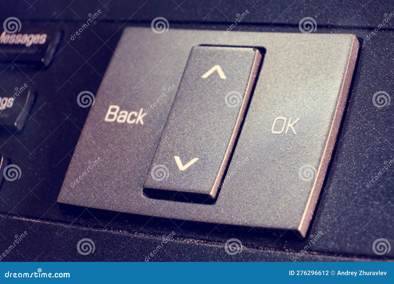 Button with the Text Ok and Back on a Landline Phone in the Office ...