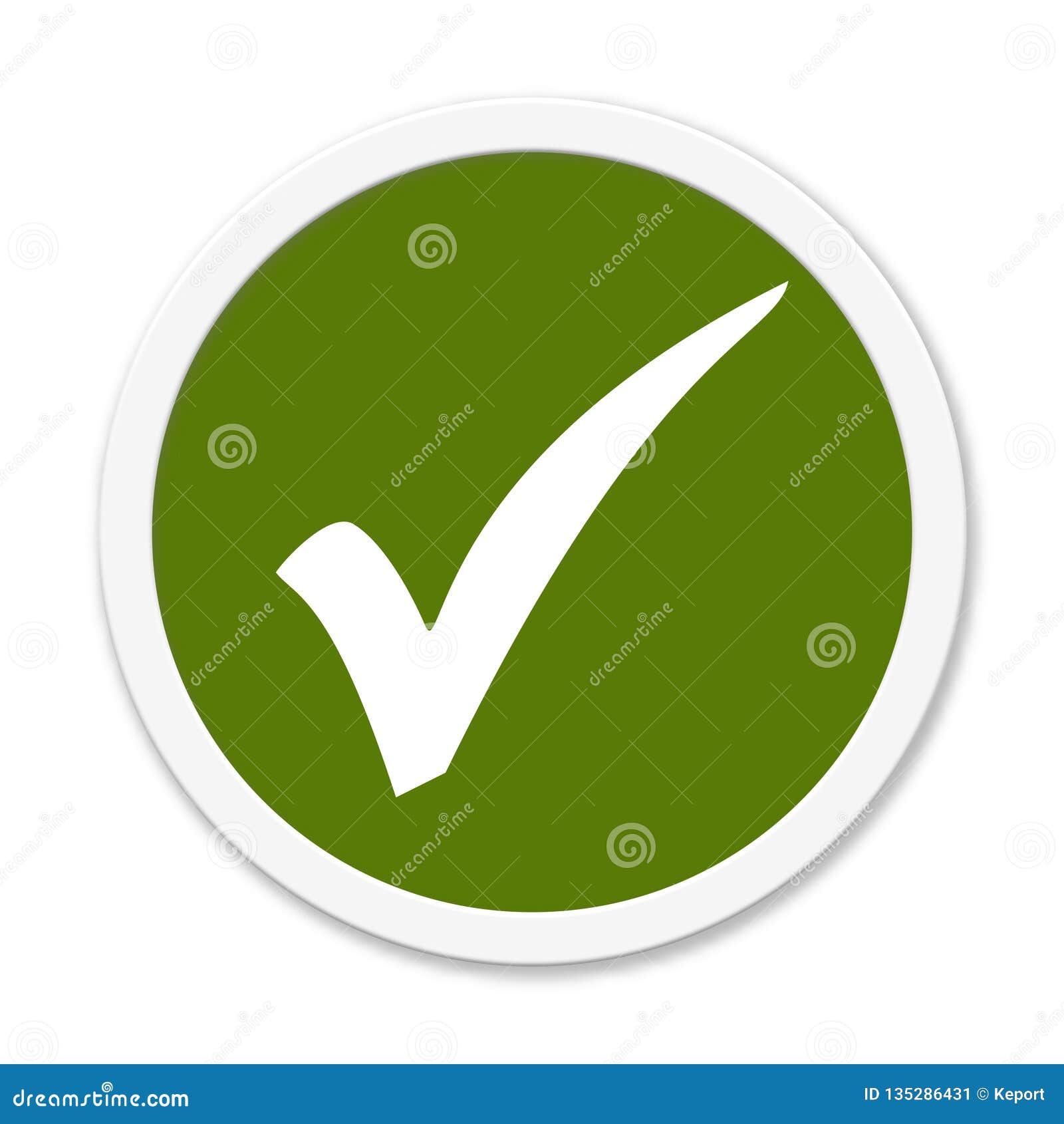 Button with tick symbol stock illustration. Illustration of sign ...