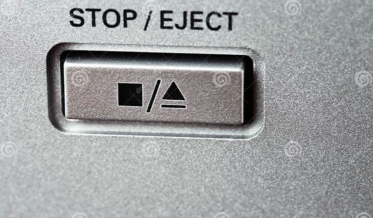 Button To Stop and Eject with Symbols on the Control Panel. Stock Image ...