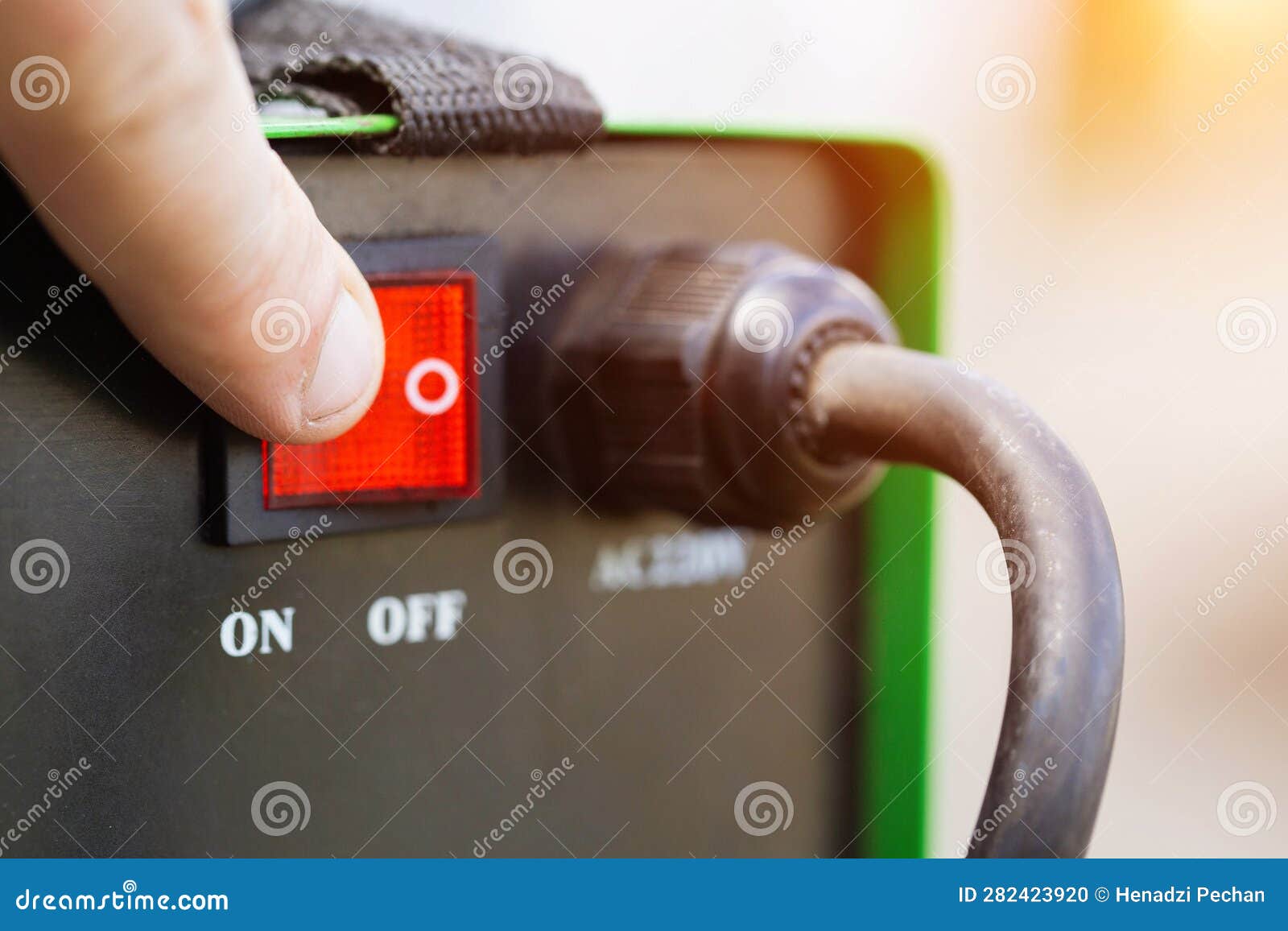 Button To Turn the Welding Machine on and Off. Safety Precautions ...