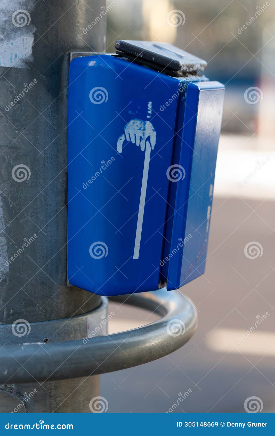 A Button at a Traffic Light for People with Walking Disabilities Stock ...