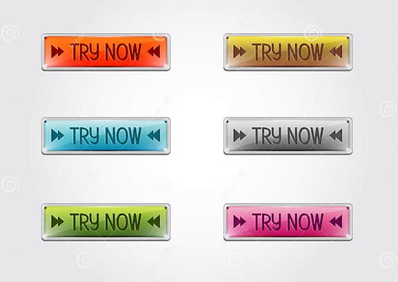 Button try now stock vector. Illustration of gray, button - 32904892