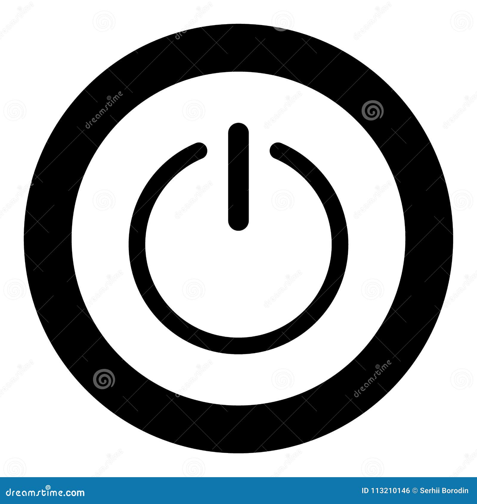 Button Turn on or Off Icon the Black Color Icon in Circle or Round ...