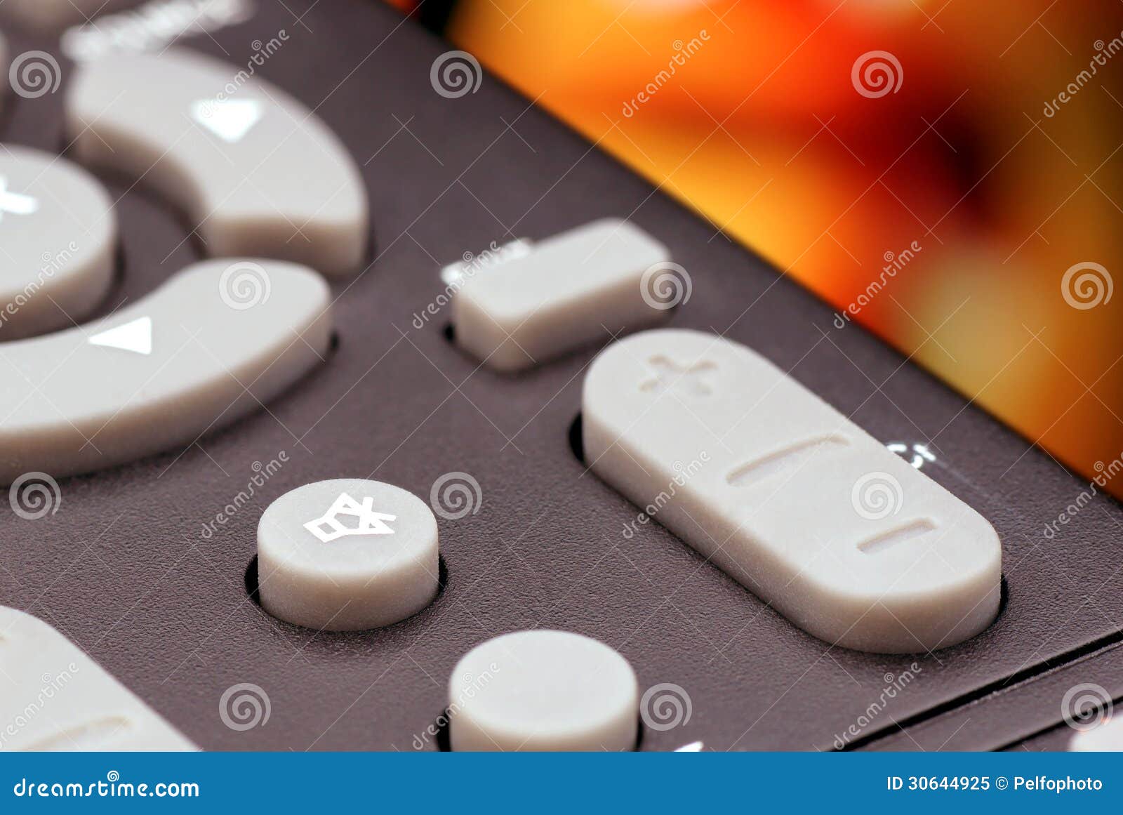 Button on the TV Remote Control. Stock Image - Image of electronically ...