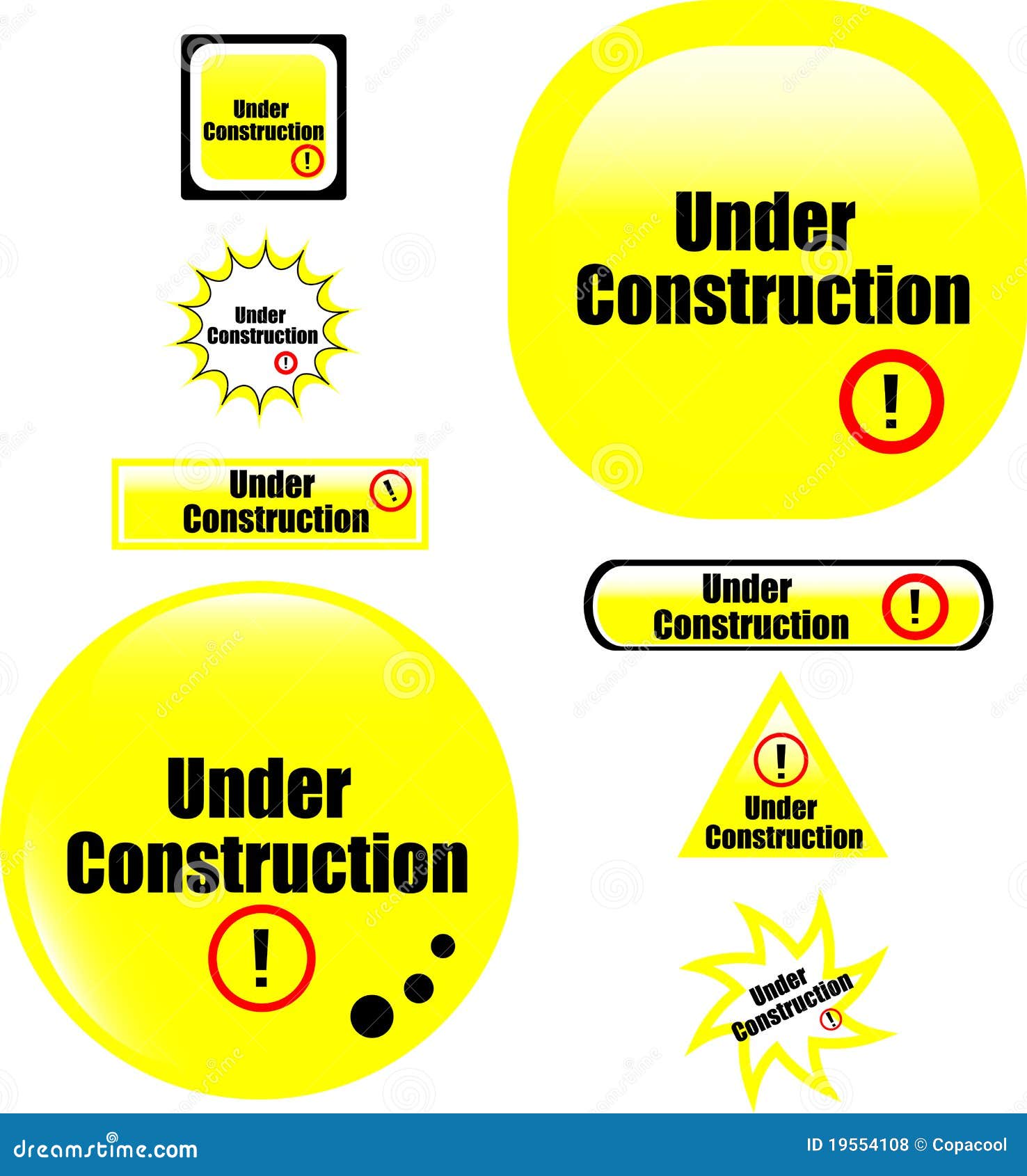 Button Under Construction Website Icon Stock Vector - Illustration of ...