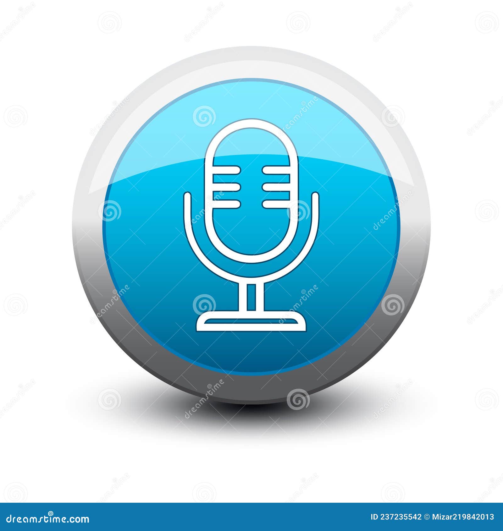 Button Vocal Microphone Blue Stock Vector - Illustration of isolated ...