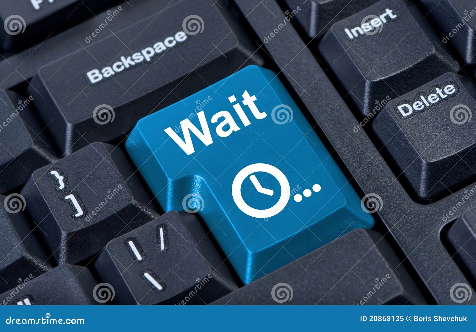 Button Wait Computer Keyboard. Stock Illustration - Illustration of ...