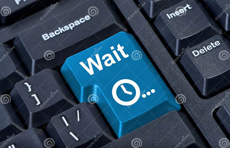 Button Wait Computer Keyboard. Stock Illustration - Illustration of ...