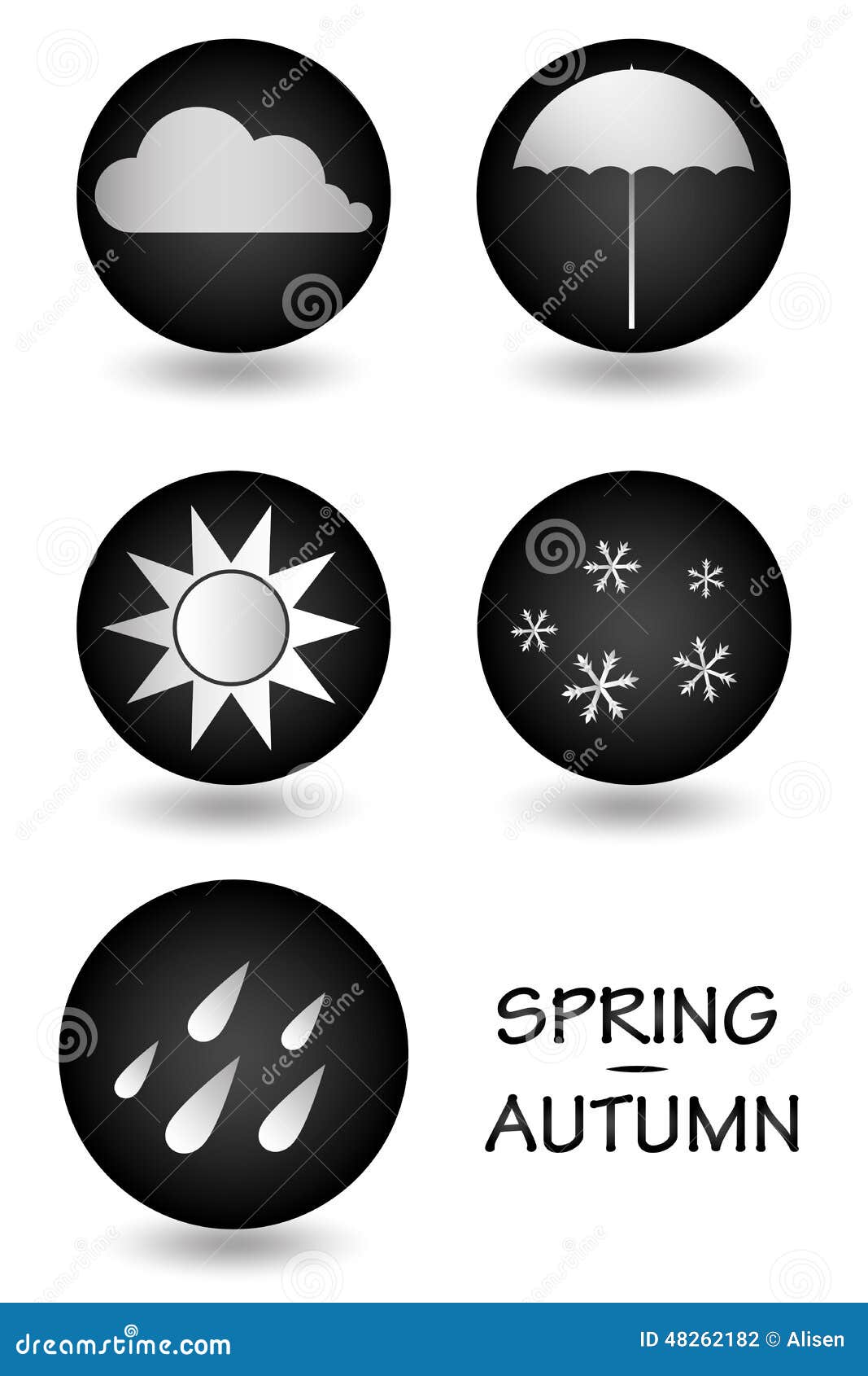 Button Weather in Autumn and Spring Stock Illustration - Illustration ...