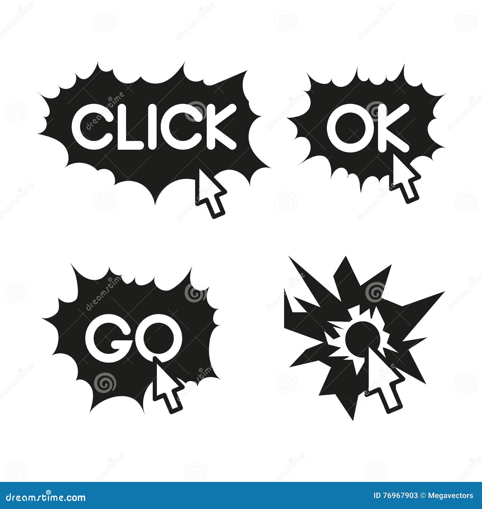 Button for the Web in the Gap, Click, Go, Ok. Stock Vector ...