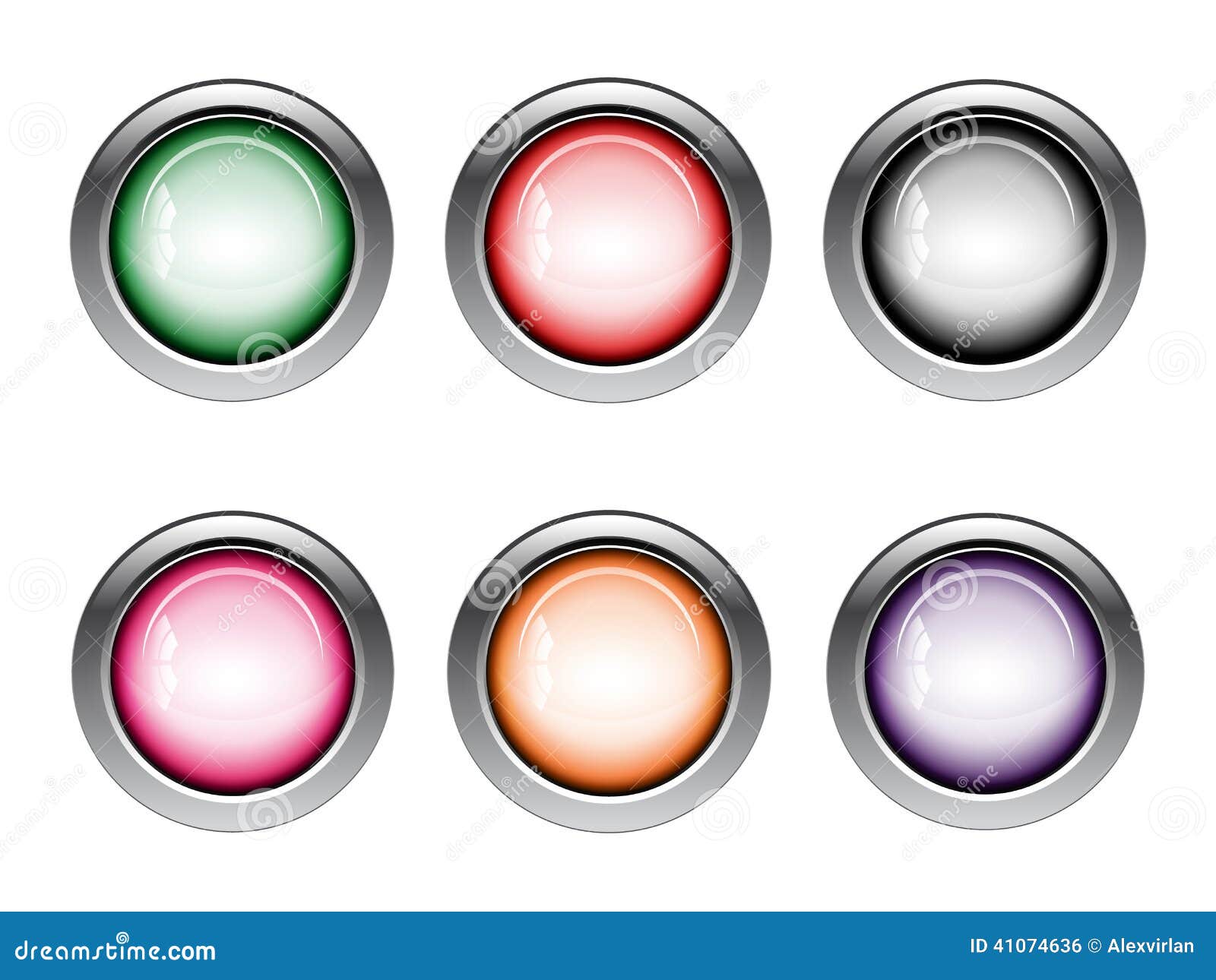 Button Web Icons in Various Colors Stock Vector - Illustration of ...