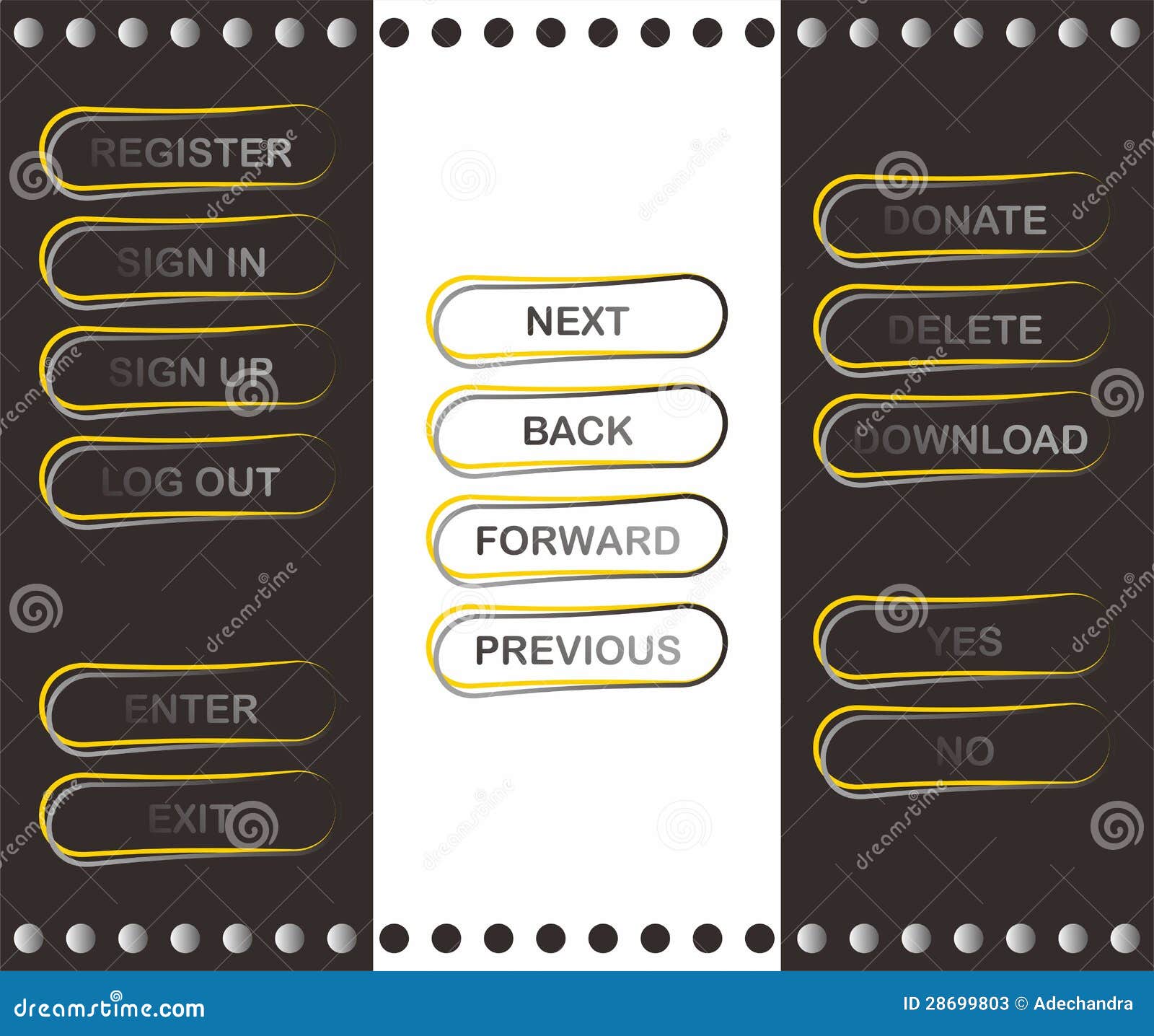 Button web yellow gold stock vector. Illustration of connection - 28699803