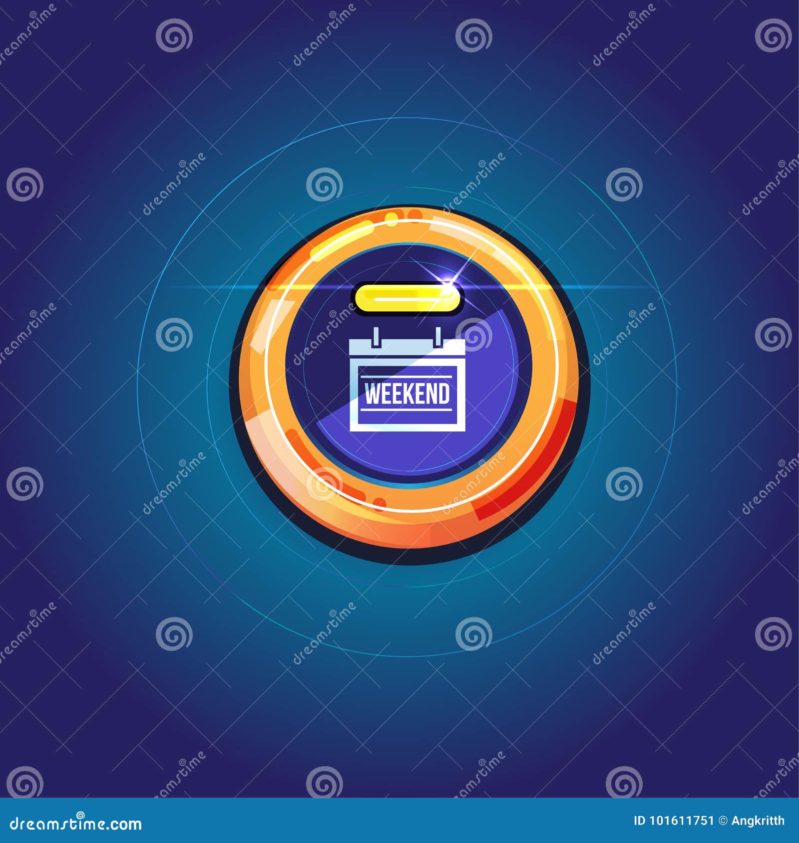 Button with Weekend Icon. Start Your Weekend Concept - Vector Stock ...