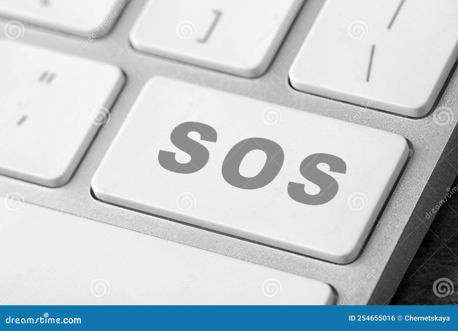 Button with Word SOS on Computer Keyboard. Rescue Concept Stock Photo ...