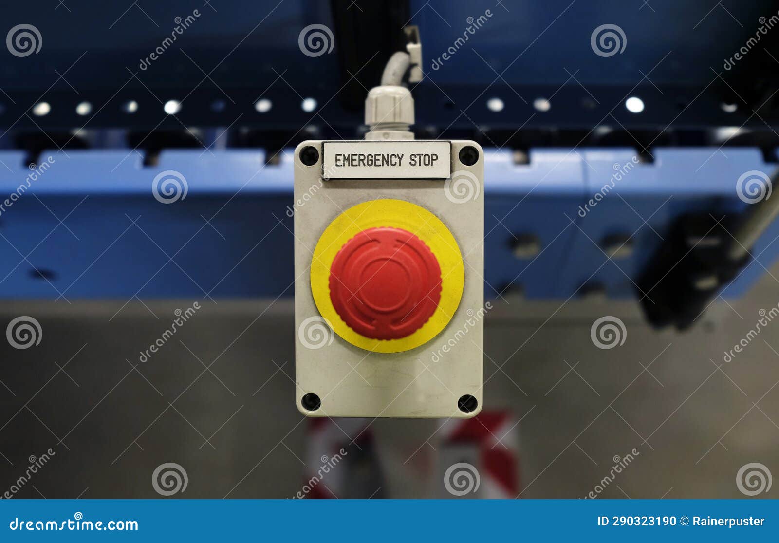 Button with the Words EMERGENCY STOP Stock Photo - Image of control ...