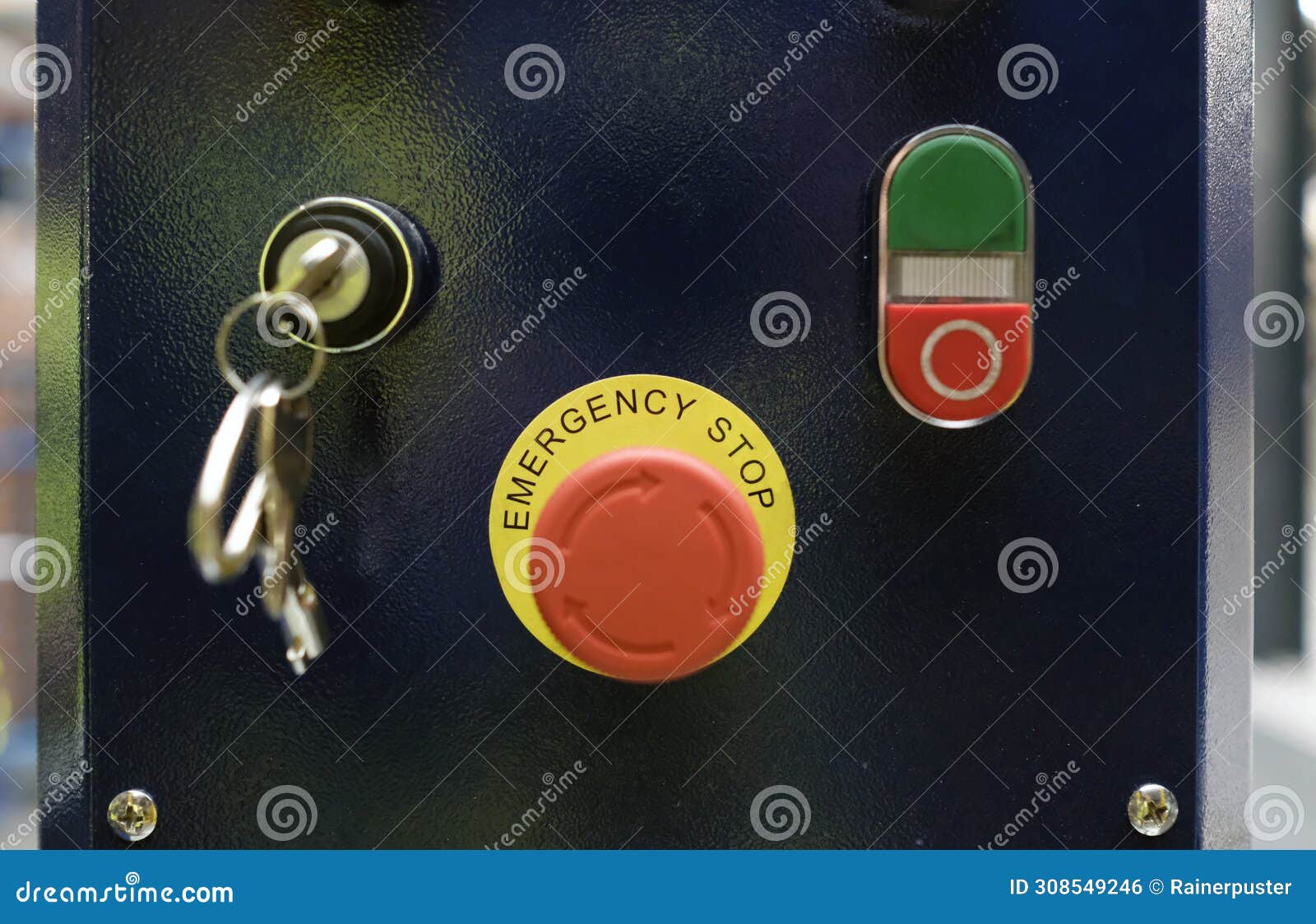 Button with the Words EMERGENCY STOP Stock Photo - Image of technology ...