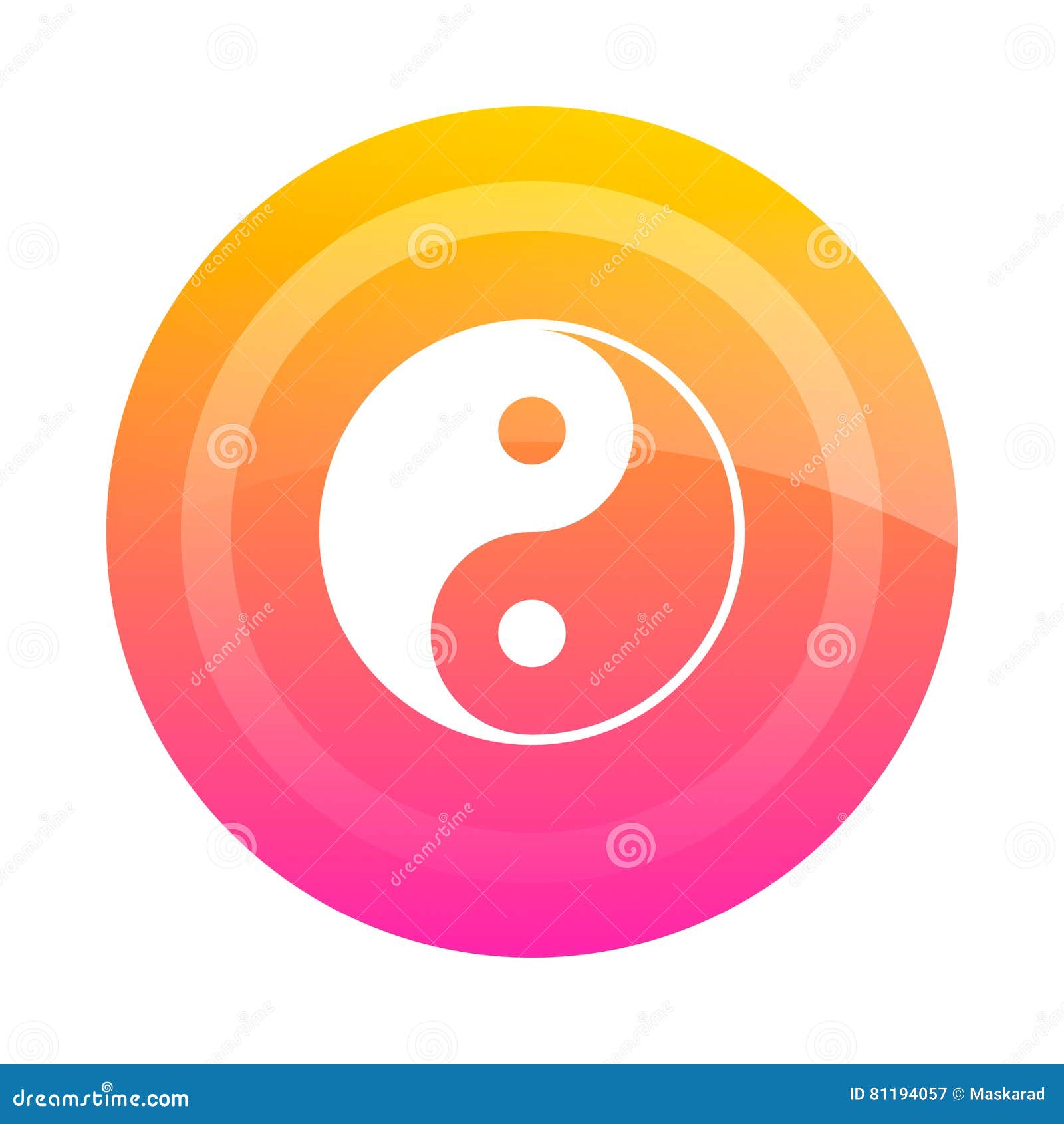 Button Yin Yang, Vector Image. Stock Vector - Illustration of ying ...