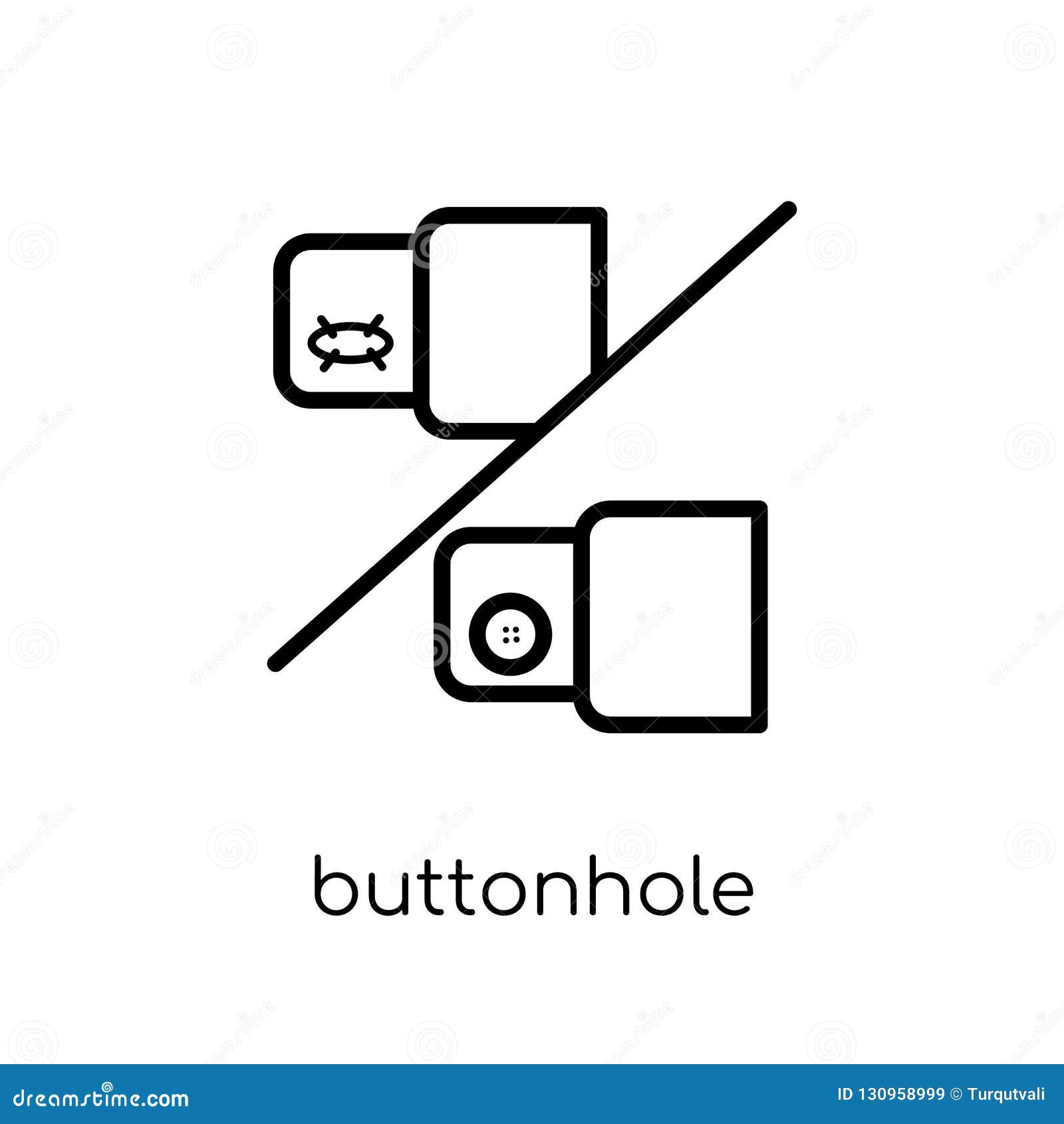 Buttonhole Outline Vector Icon. Thin Line Black Buttonhole Icon, Flat ...