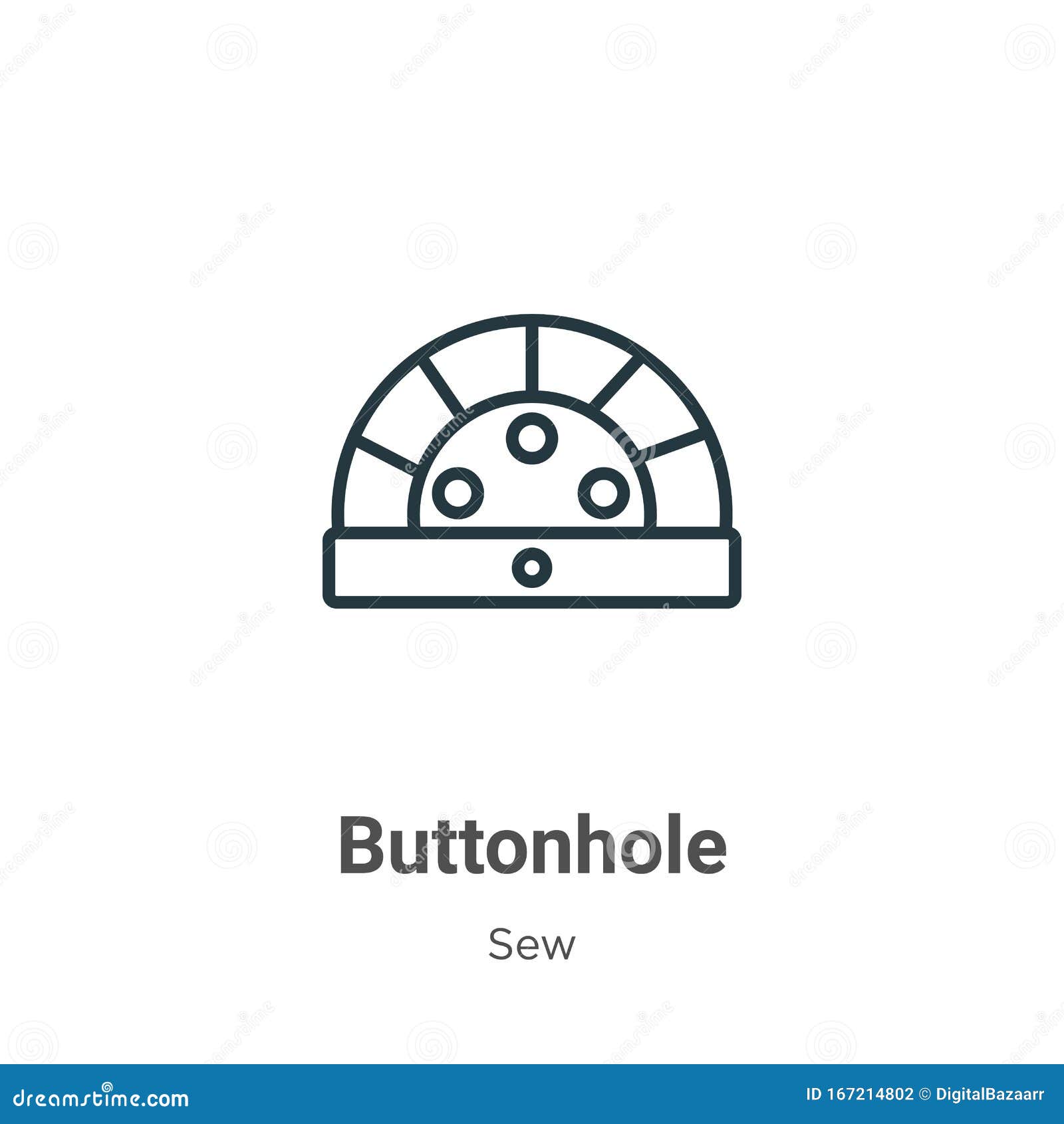 Buttonhole Outline Vector Icon. Thin Line Black Buttonhole Icon, Flat ...