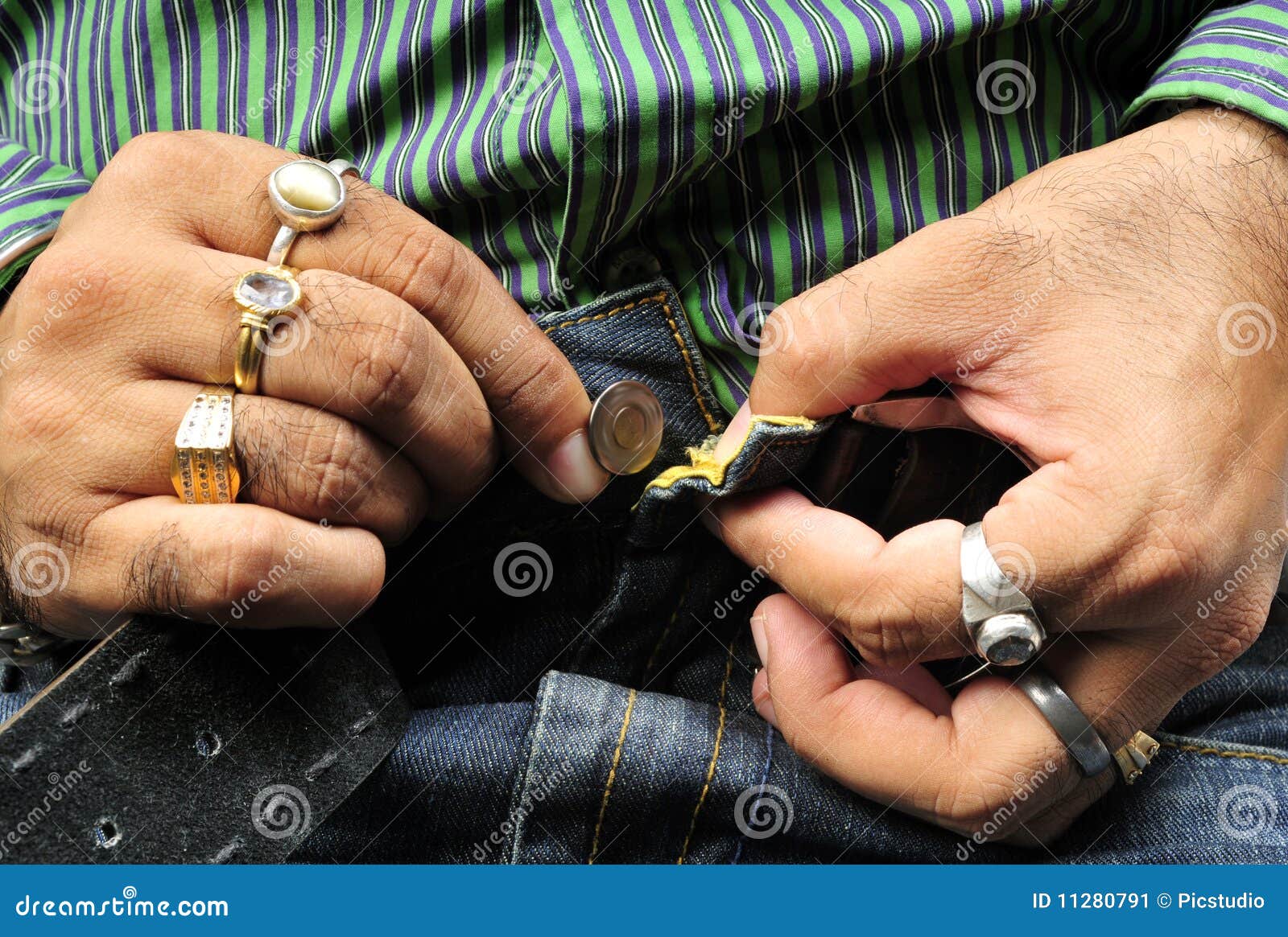 Buttoning The Pant Stock Image - Image: 11280791