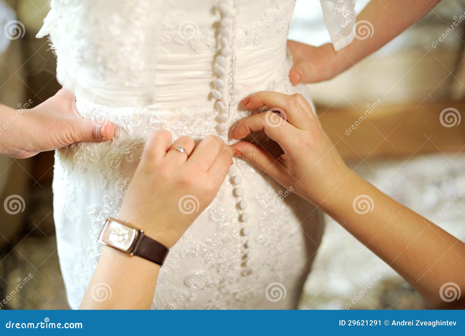 Buttoning Wedding Dress stock image. Image of human, clothing - 29621291