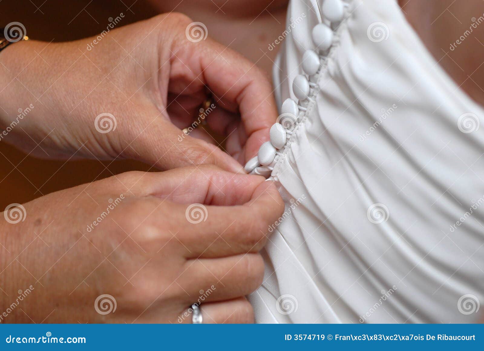 Buttoning Wedding Dress stock image. Image of prepare - 3574719