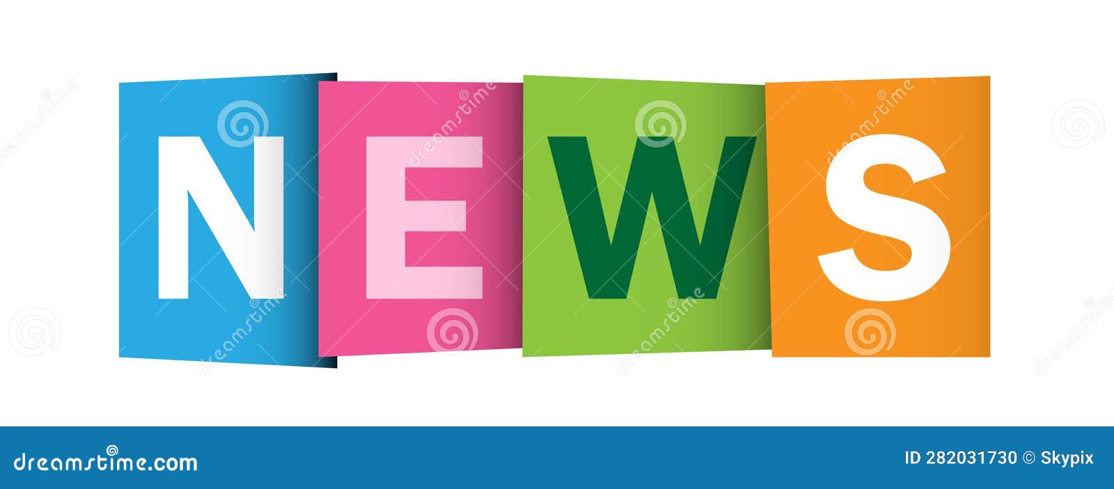 NEWS Colorful Overlapping Letters Banner Stock Vector - Illustration of ...
