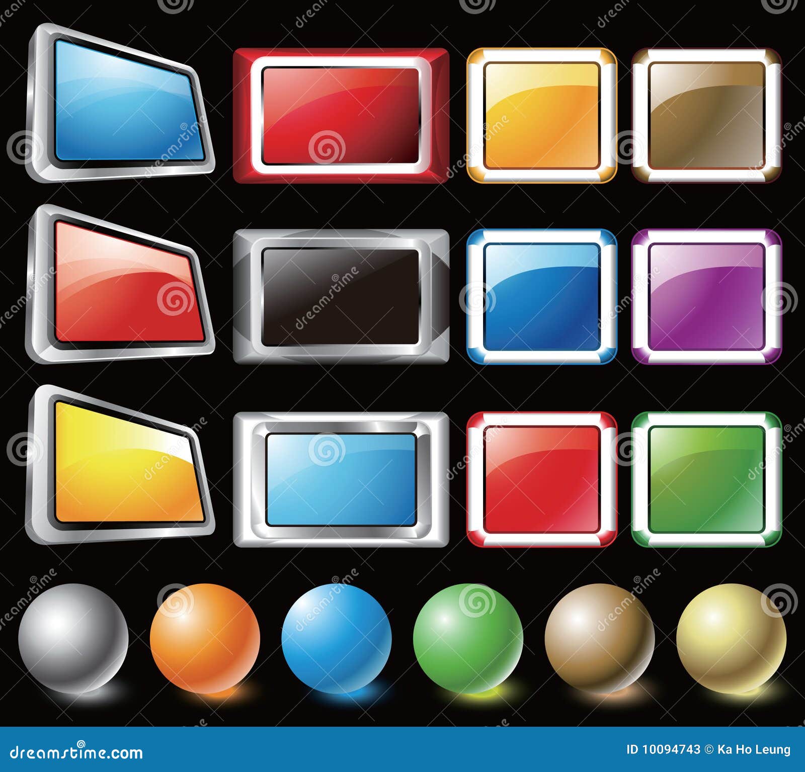 Buttons stock vector. Illustration of orange, green, button - 10094743