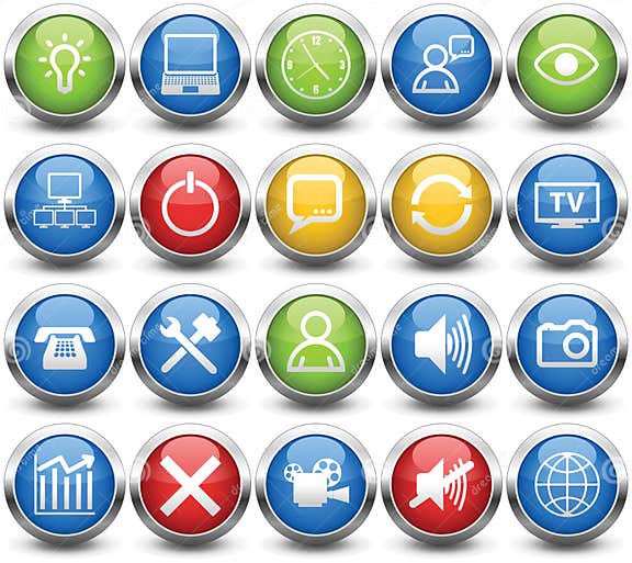 Buttons stock vector. Illustration of bulb, options, movie - 13946346