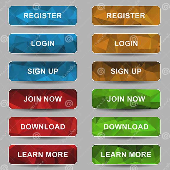 Buttons with Abstract Triangles Stock Vector - Illustration of design ...