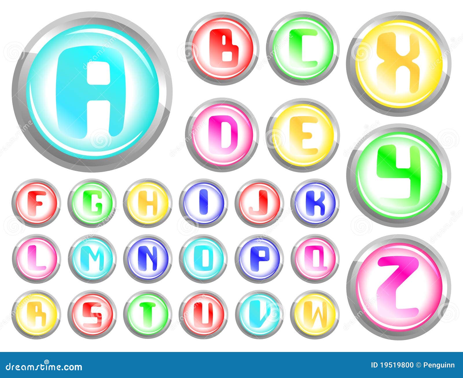 Buttons alphabet stock vector. Illustration of circle - 19519800