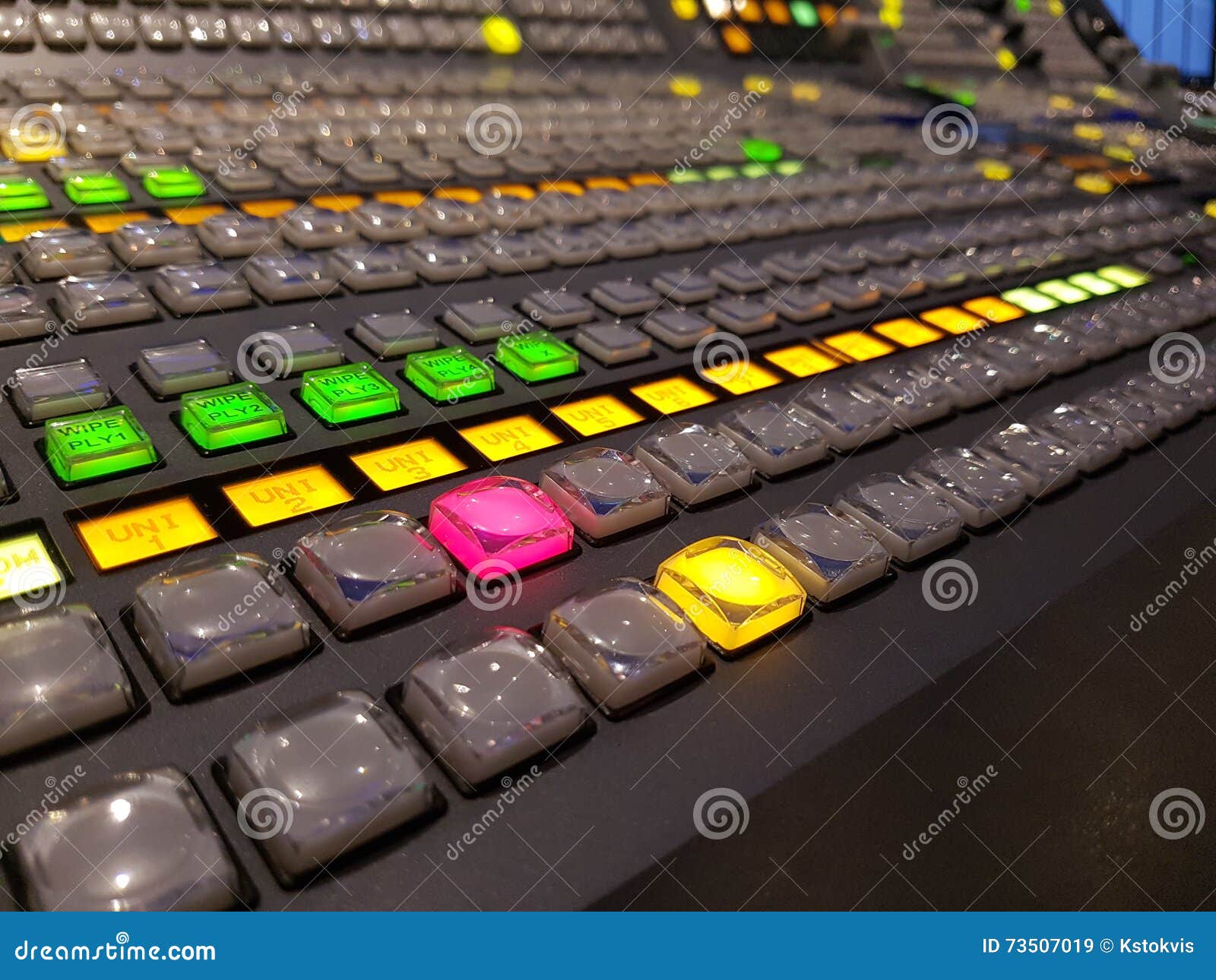 Buttons on Amplifier in Television Studio Stock Image - Image of macro ...