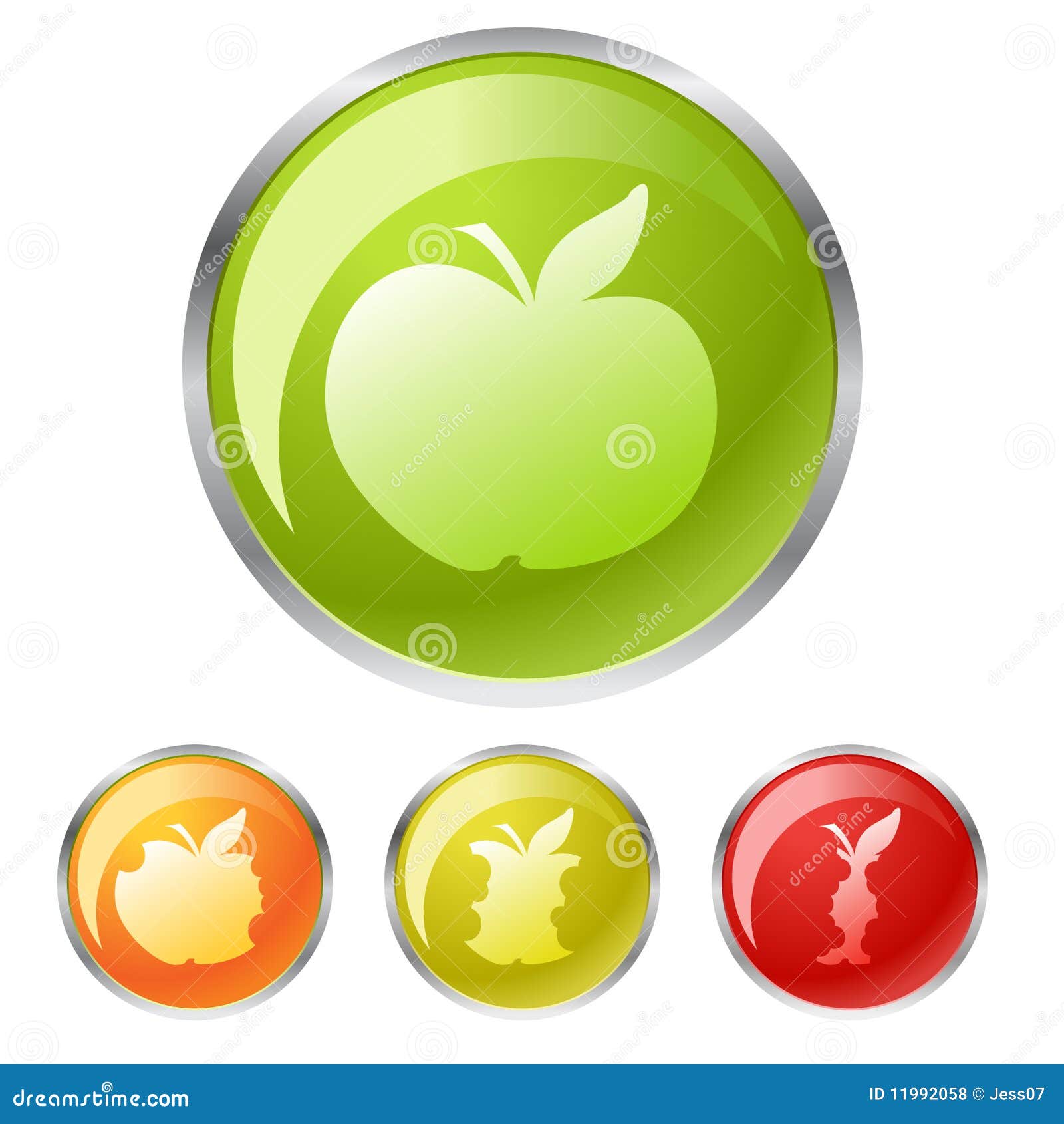 Buttons with apple stock illustration. Illustration of clip - 11992058