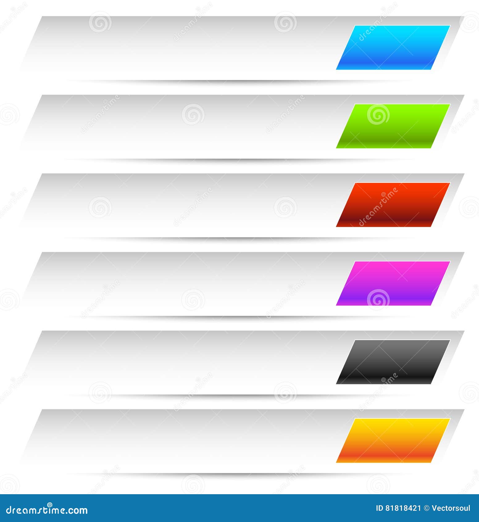 Buttons, Banners in Several Color. Horizontal Button Shape Set Stock ...