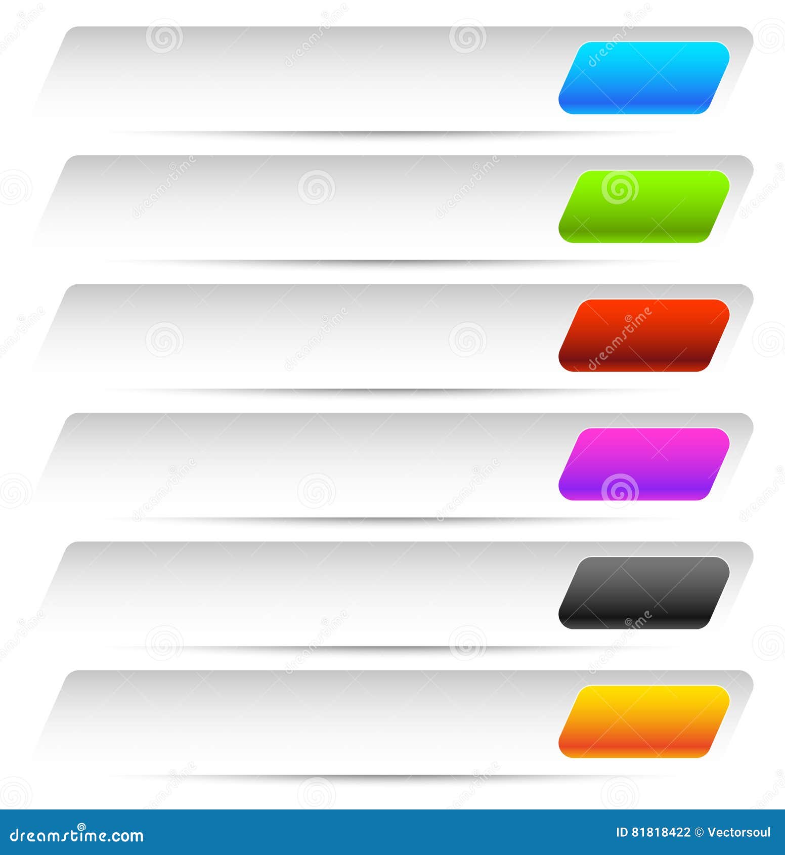 Horizontal Button, Banner Backgrounds With Colorful Inserts Cartoon ...