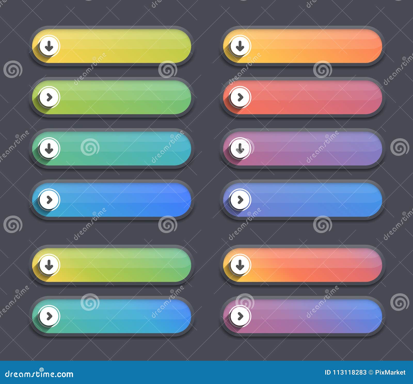 Buttons stock vector. Illustration of shape, colorful - 113118283