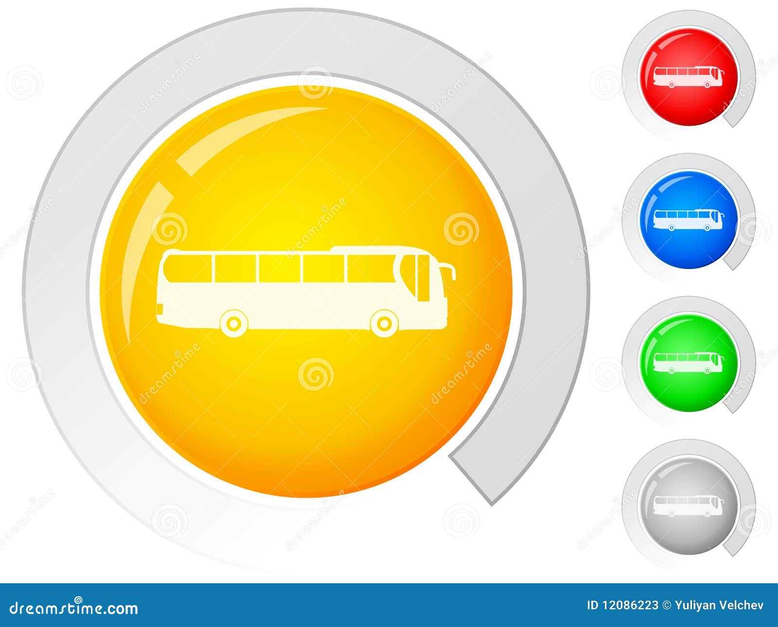 Buttons bus stock vector. Illustration of orange, interface - 12086223
