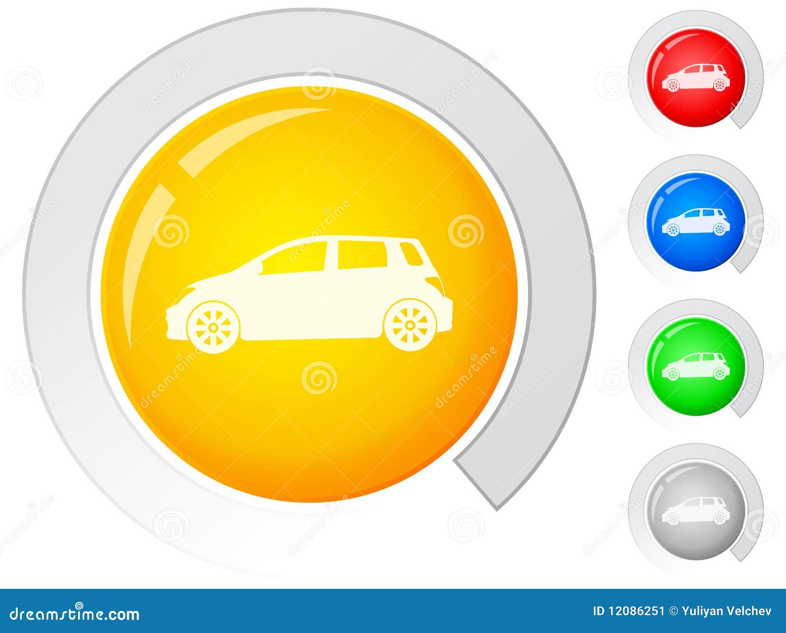 Buttons car stock vector. Illustration of circle, automobile - 12086251