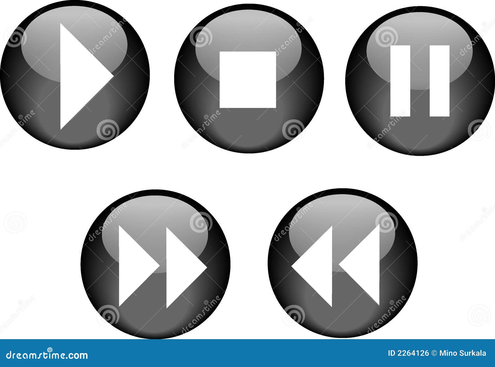 Buttons CD Player Black stock vector. Illustration of music - 2264126