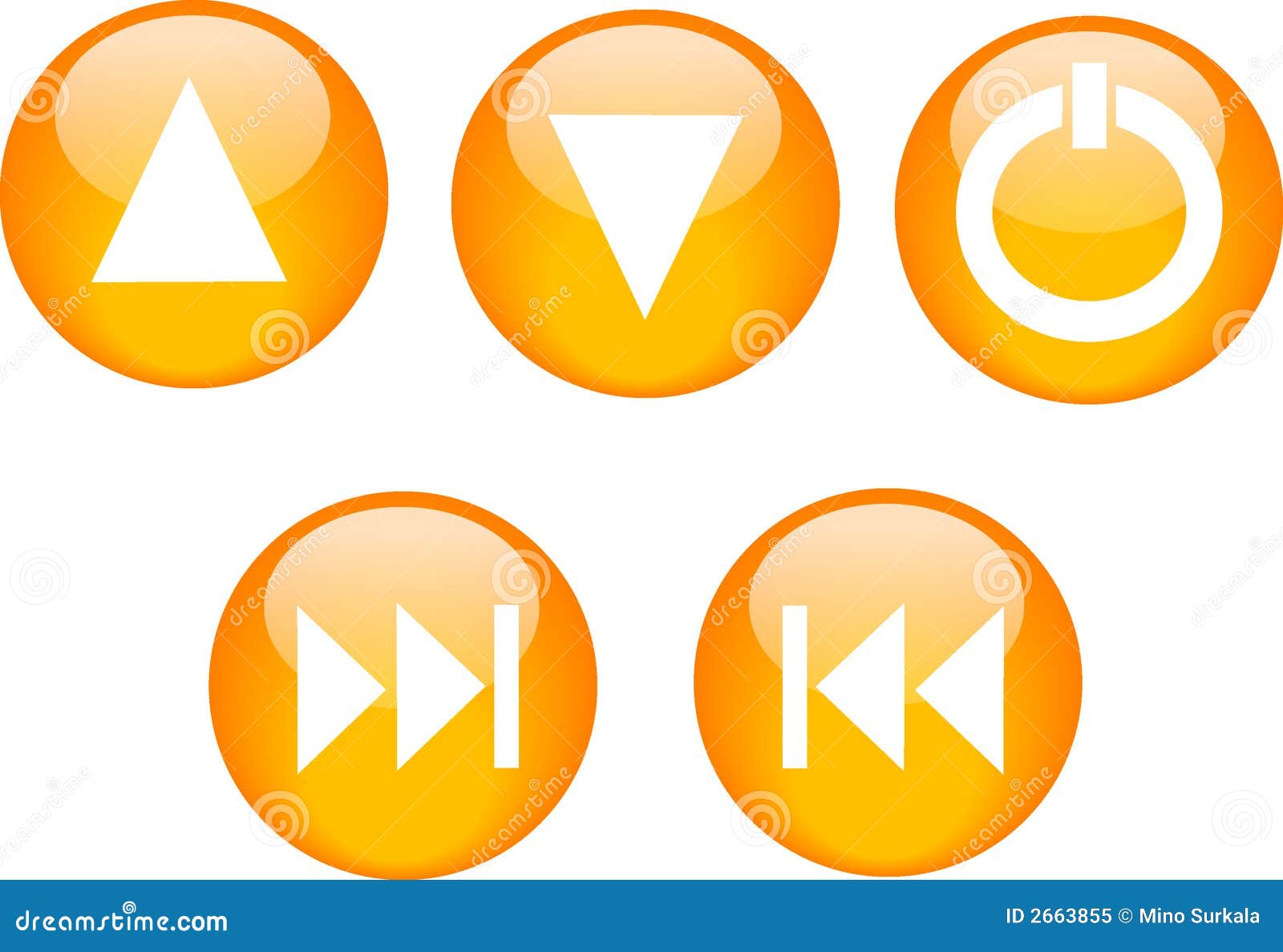 Buttons CD Player Orange stock illustration. Illustration of control ...