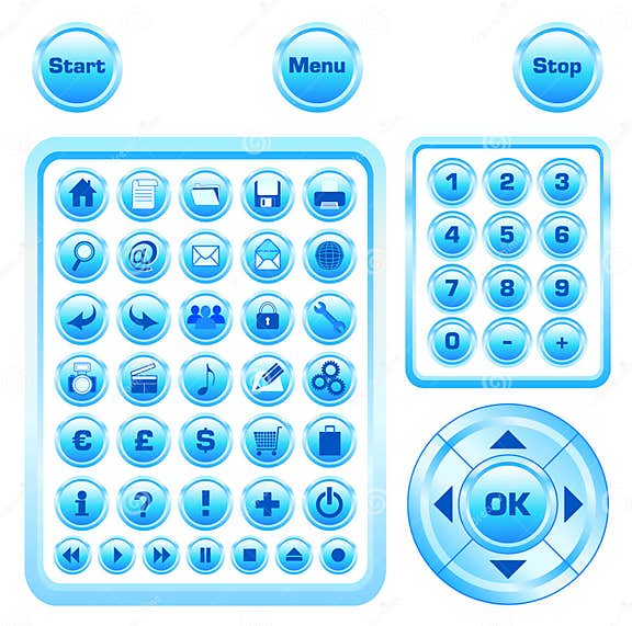 Buttons collections stock illustration. Illustration of multimedia - 719285